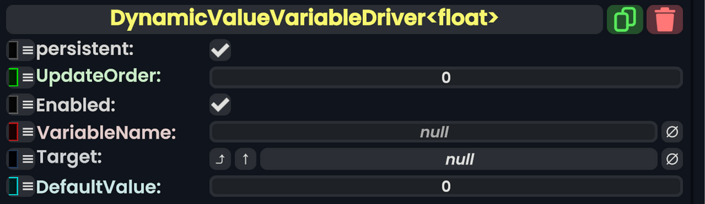 Component:DynamicValueVariableDriver - Resonite Wiki